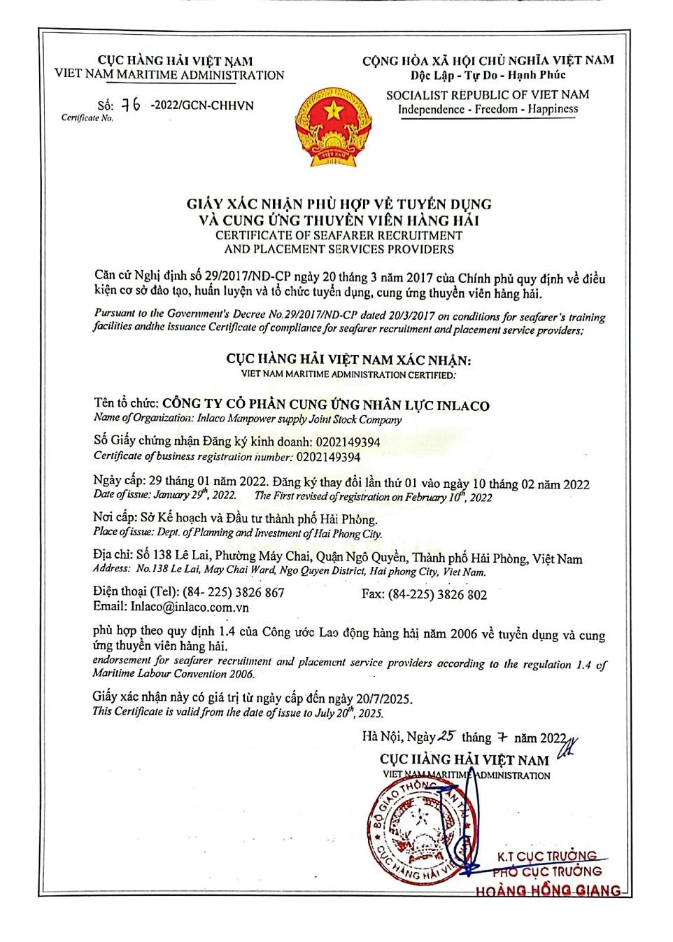 GIẤY PHÉP | IMSCO